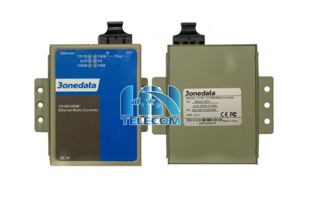 Converter quang 3Onedata 3012-S-SC-20Km 2 sợi 1000Mbps