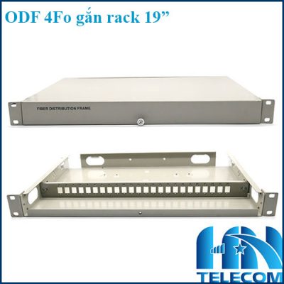 Hộp phối quang ODF 4FO gắn rack 19 inch trong nhà