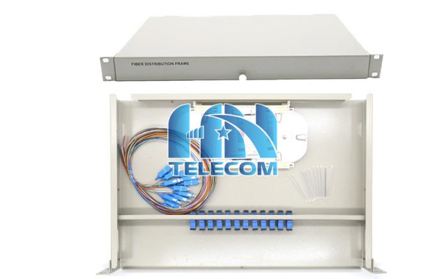 Hộp phối quang ODF 8FO gắn rack 19″ Full phụ kiện