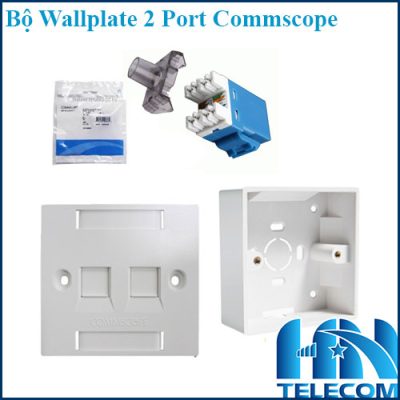Bộ Wallplate 2 Port vuông (Nhân +Đế+Mặt) Commscope | Giá rẻ