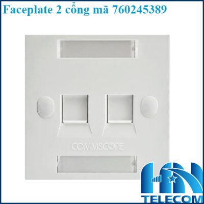Mặt 2 port Faceplate vuông Commscope 760245389 chính hãng