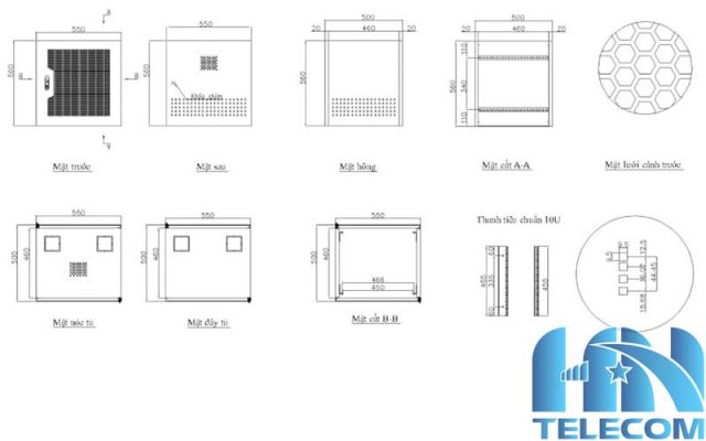 Tủ rack 3M-R10U-500 | 3M Telecom | Viễn Thông VTHN