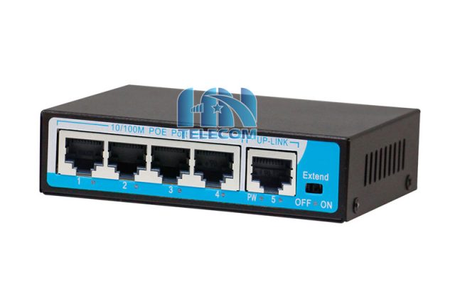 Switch POE 4 port Hrui HR900-AF-42N 100Mbps